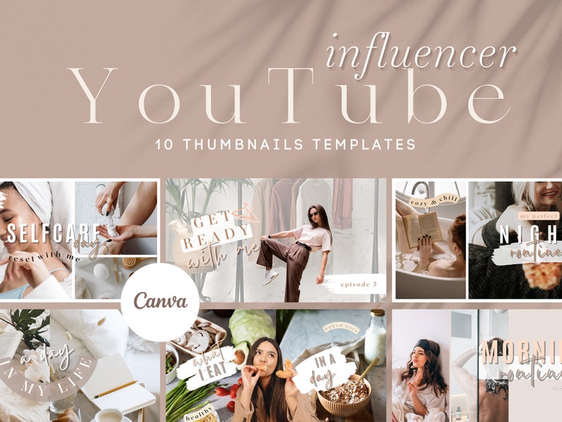 Influencer Youtube Channel Branding Kit Youtube Thumbnails - Etsy