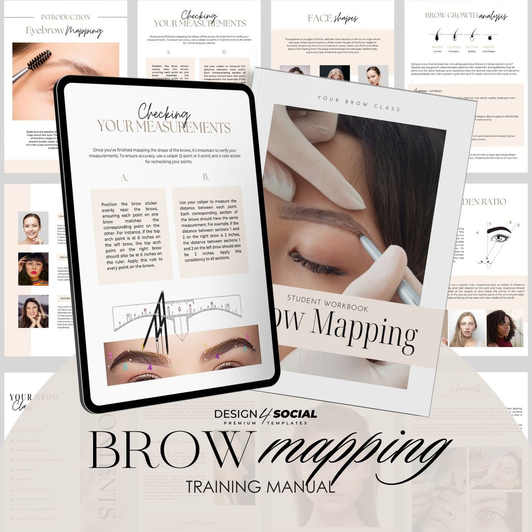 Eyebrow Mapping Editable Tutorial | Brow Training Course | Canva ...