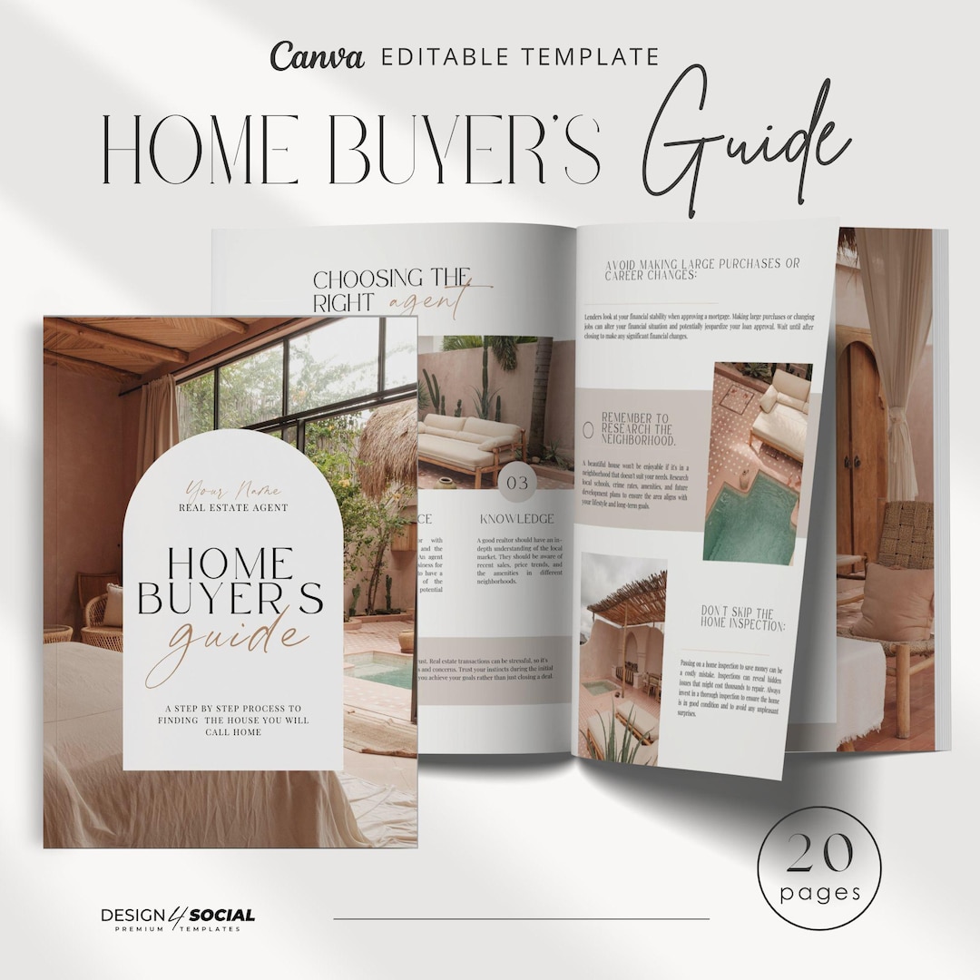 Editable Home Buyer Guide Template | Canva Real Estate Marketing Kit ...