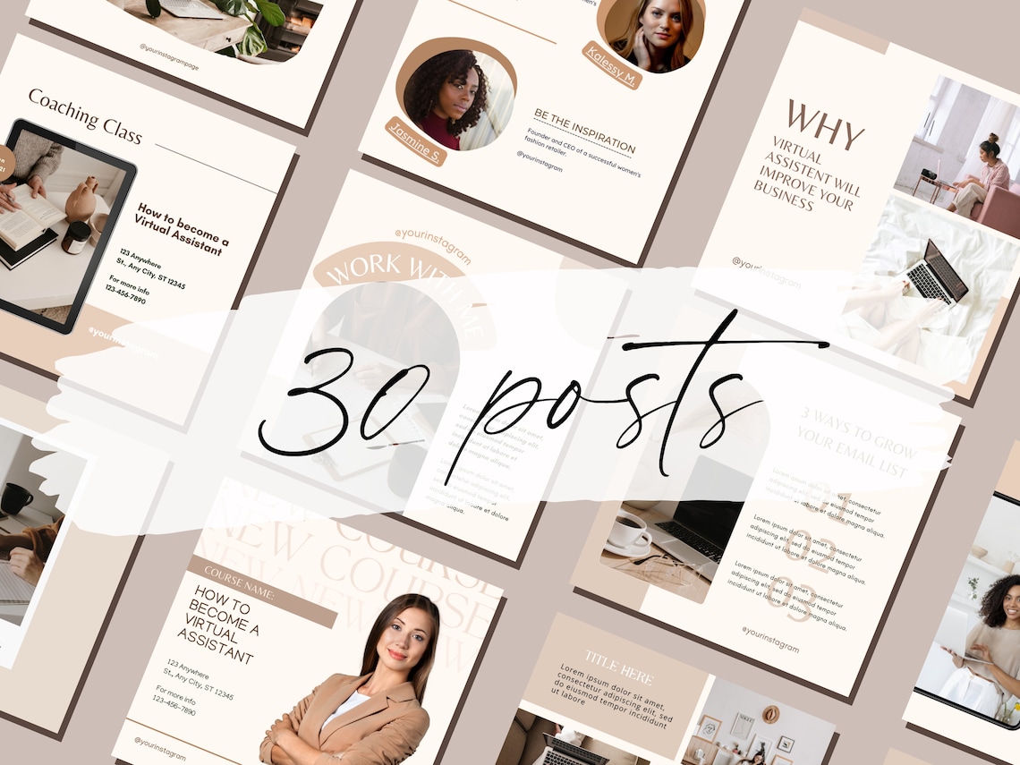 Virtual Assistant Instagram Template Instagram Virtual - Etsy