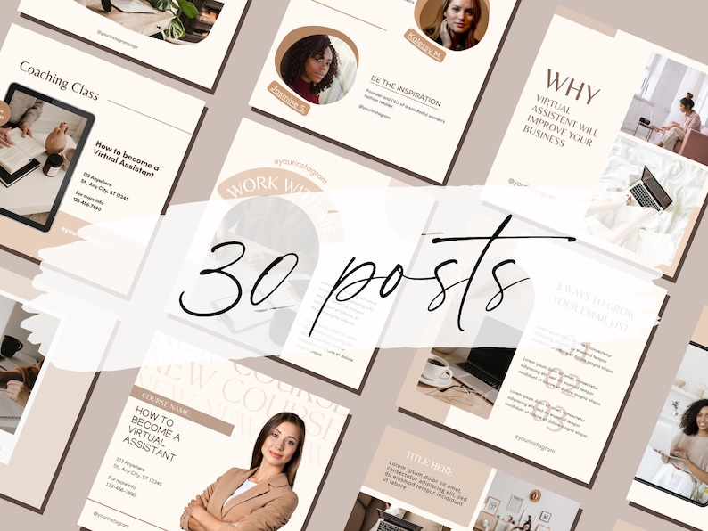 Virtual Assistant Instagram Template Instagram Virtual - Etsy