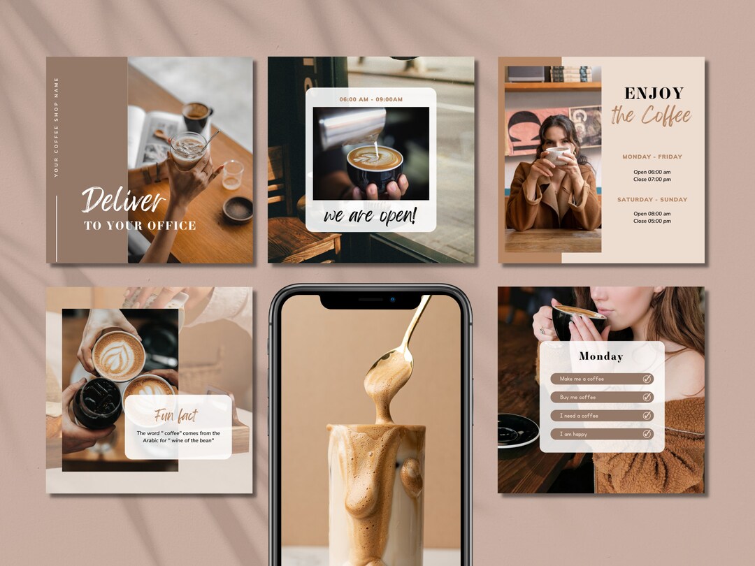 30 Coffee Instagram Post Templates | Coffee Shop Templates | Café ...