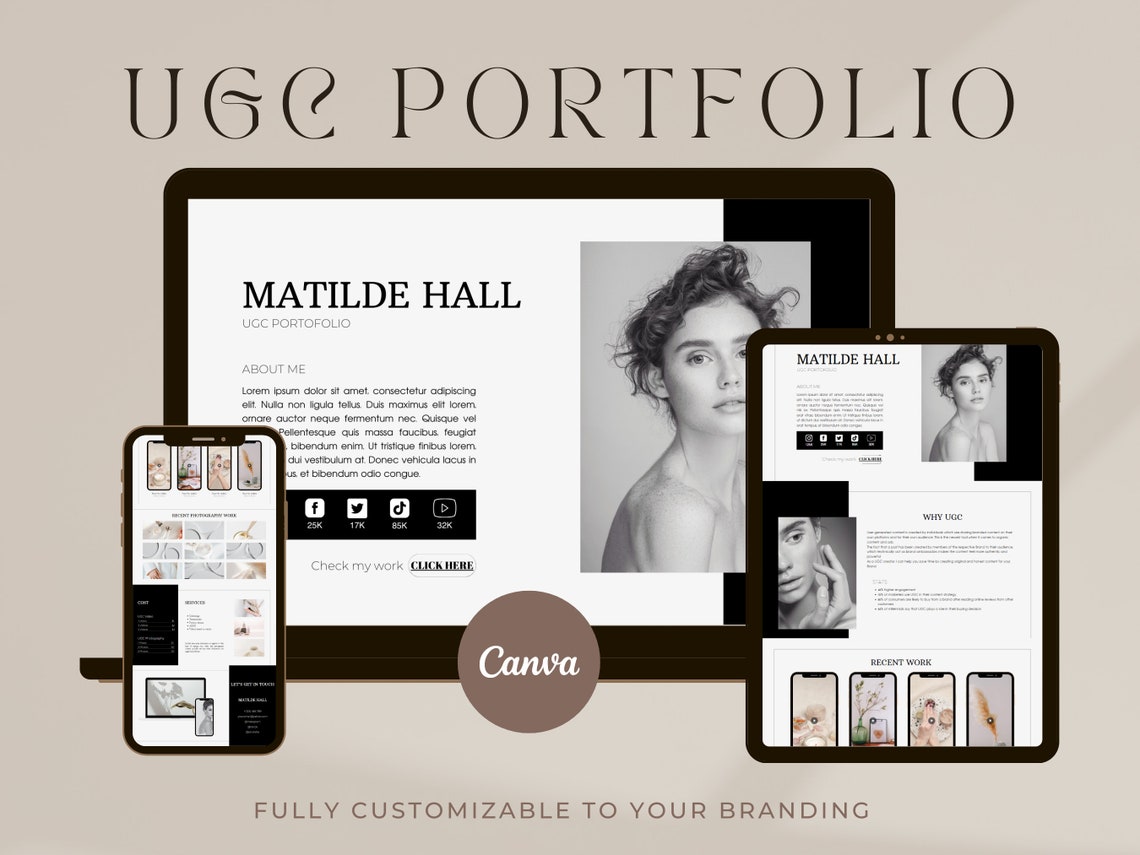 UGC Portfolio UGC Template UGC Media Kit Minimal Ugc - Etsy