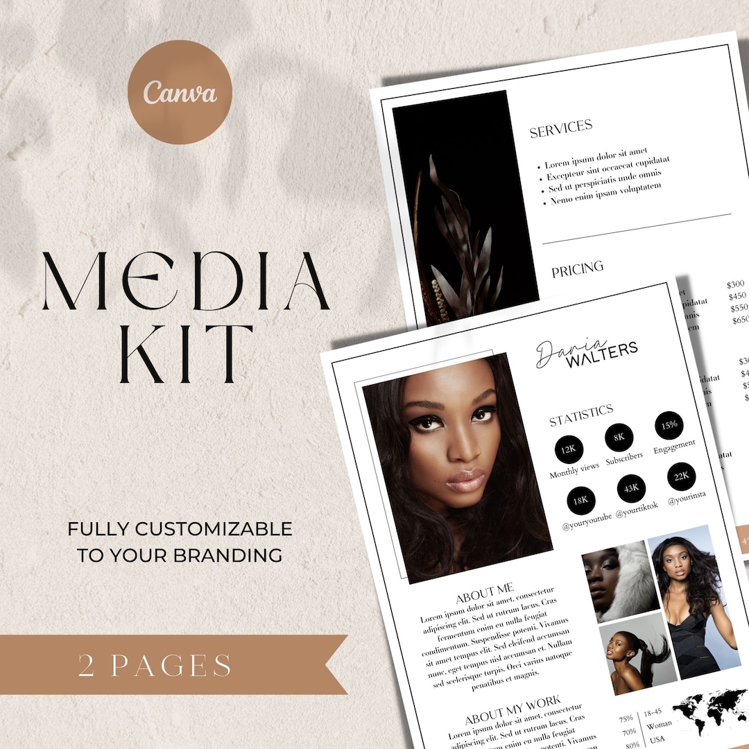 Media Kit Template Canva | Influencer Media Kit | Social Media Kit ...