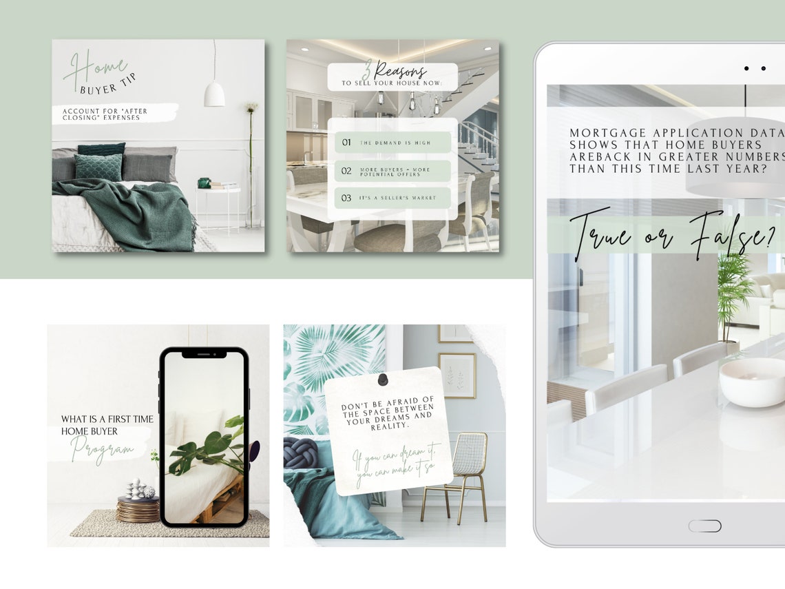 30 Real Estate Instagram Post Templates for Canva Realtor - Etsy