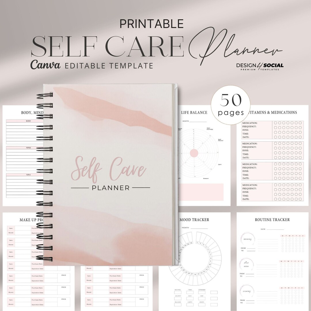 Self-care Planner Printable Digital Planner Mindfulness Journal Self ...
