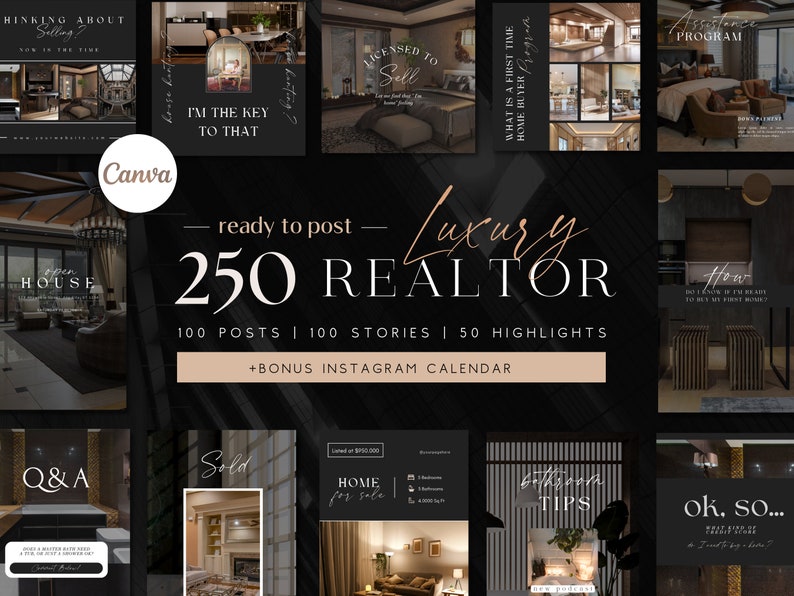 250 Real Estate Instagram Post Story Highlights Templates - Etsy