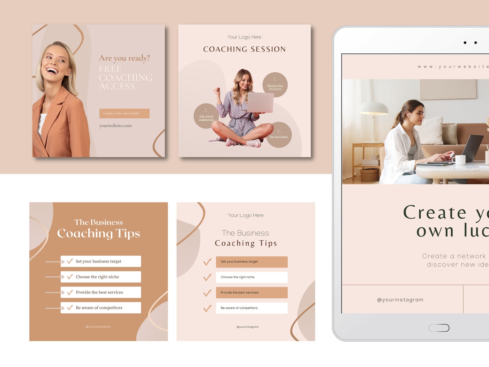 60 Coaching Instagram Templates for Canva 30 Posts and 30 - Etsy