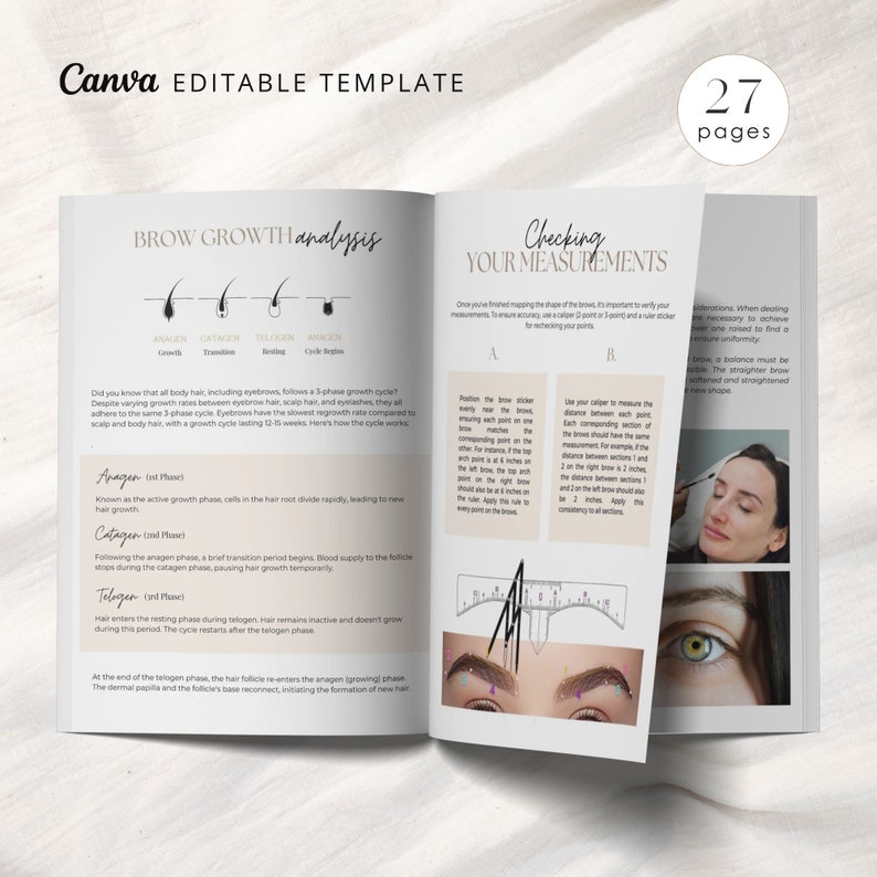 Eyebrow Mapping Editable Tutorial | Brow Training Course | Canva ...