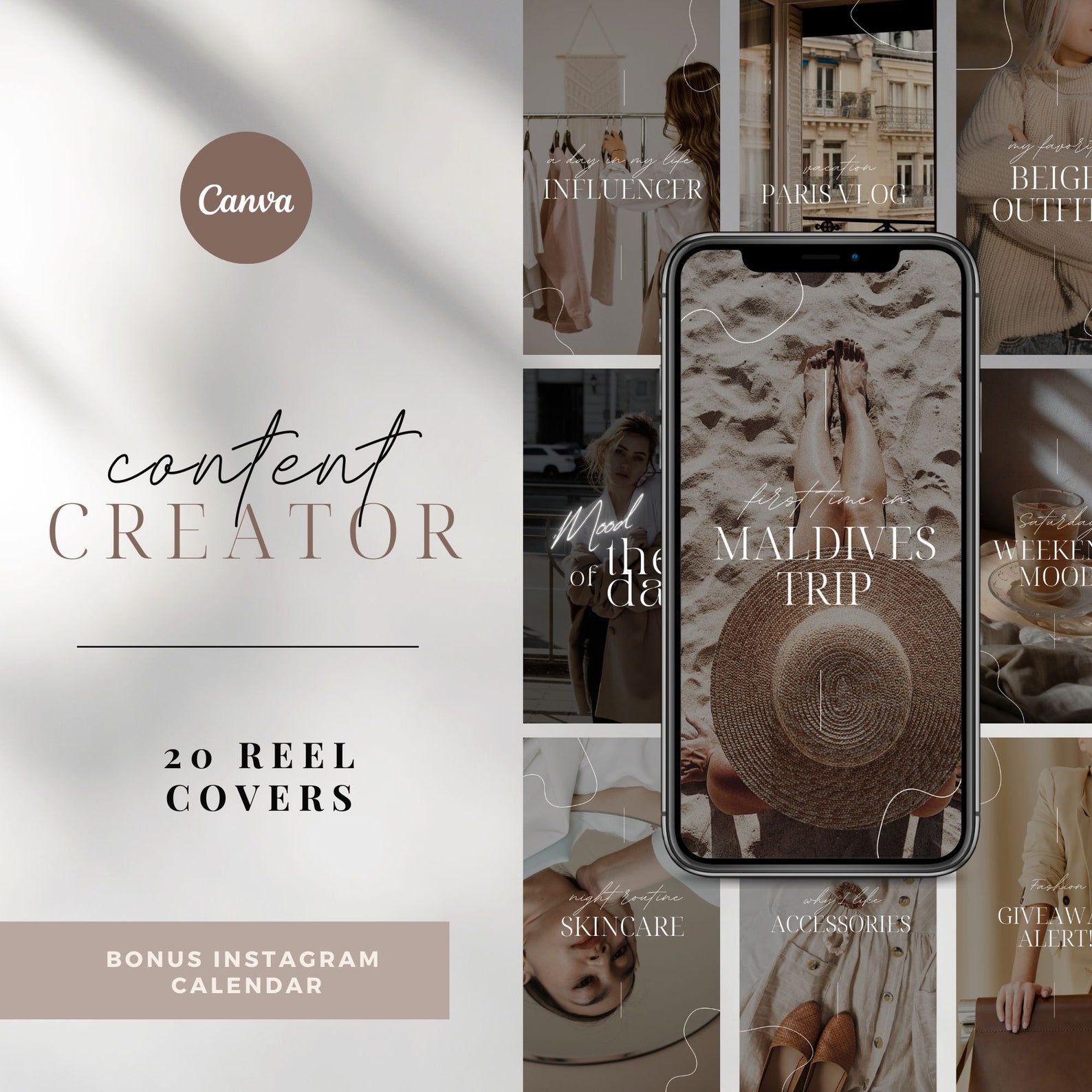 UGC Instagram Reel Templates | Content Creator Reel Covers | Reel Cover ...