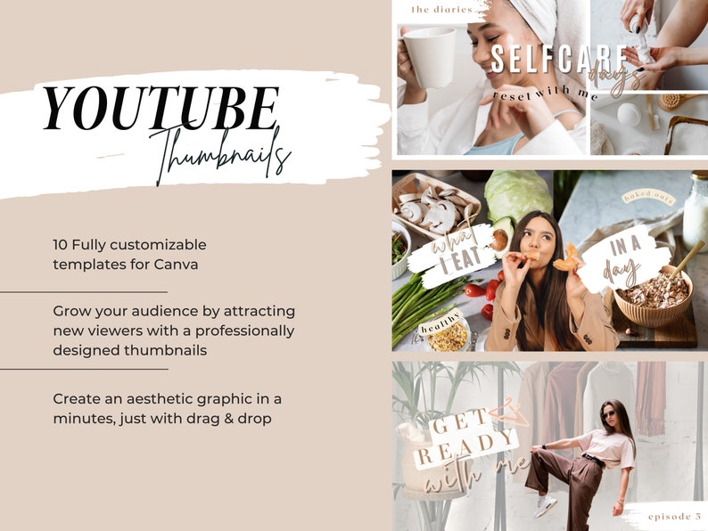 Influencer Youtube Channel Branding Kit | Youtube Thumbnails | Editable ...