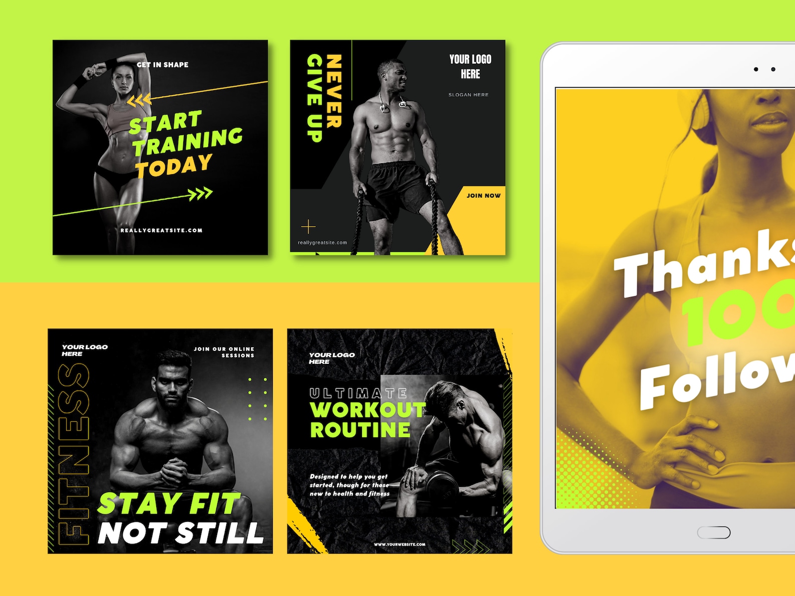 Fitness Templates Pack 30 Fitness Posts Templates 30 - Etsy