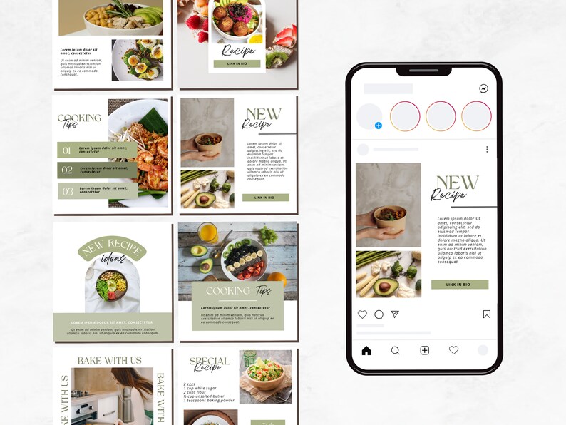 Food Instagram Template | Dietician Instagram Posts | Food Blogger ...