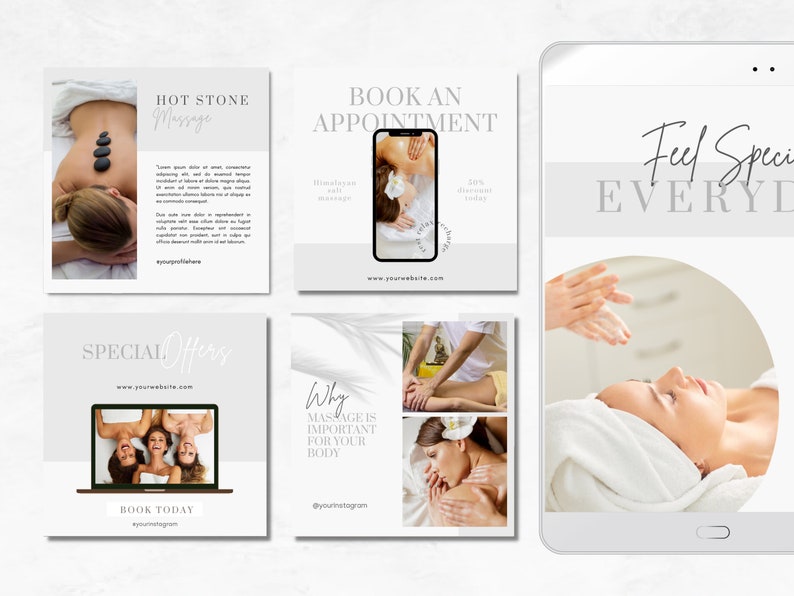 Massage Instagram Template Therapist Instagram Posts Spa Etsy