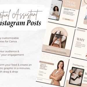 Virtual Assistant Instagram Template | Instagram Virtual Assistant - Etsy