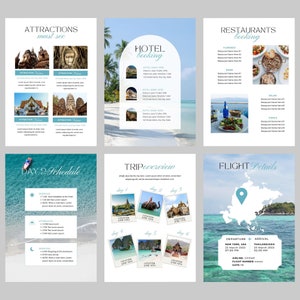 Editable Travel Itinerary Template | Printable Travel Guide | Travel ...