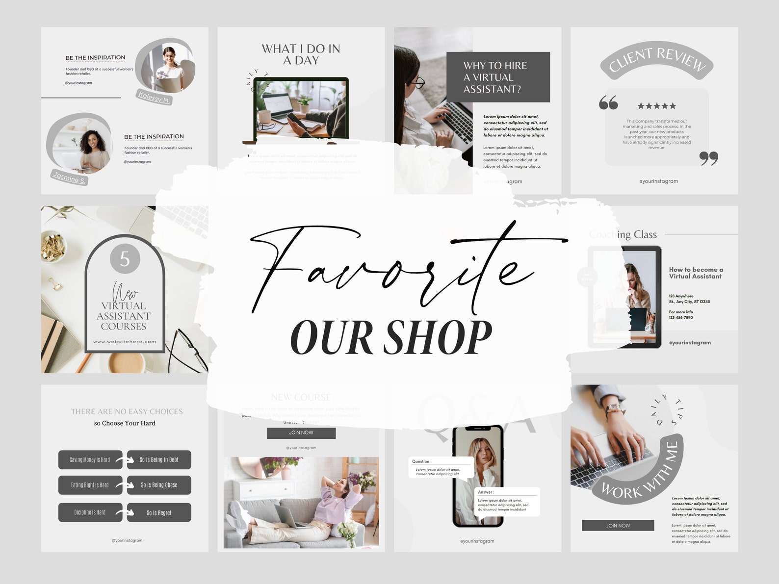 Virtual Assistant Instagram Post Template Instagram Virtual - Etsy