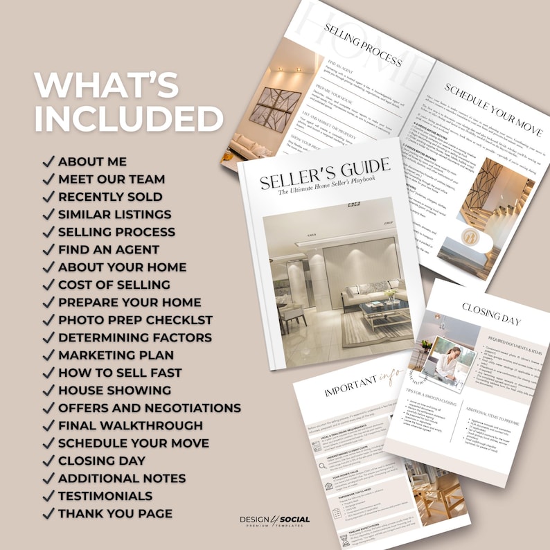 25 Page Real Estate Seller Guide Canva Template – Editable Listing ...