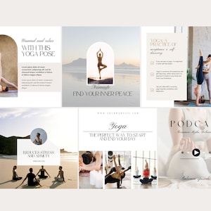 Instagram Yoga Posts Templates | Yoga Social Media Posts | Canva ...