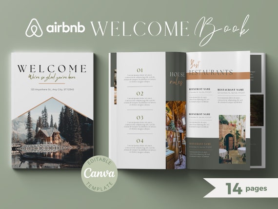 Wood Cabin Welcome Book Welcome Guestbook Airbnb House - Etsy