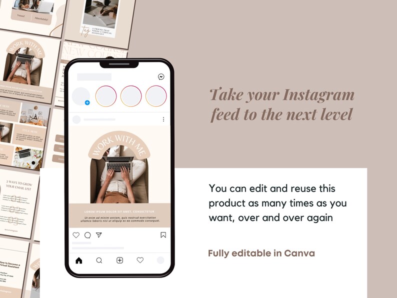 Virtual Assistant Instagram Template Instagram Virtual - Etsy