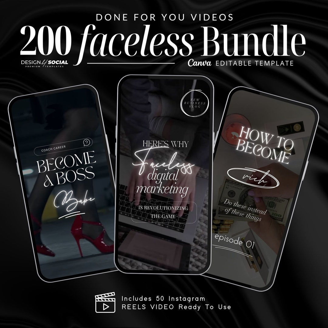 200 Faceless Reels | Coach Instagram Reels | Social Media Marketing ...