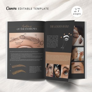 Eyebrow Mapping Editable Tutorial Brow Training Course Canva