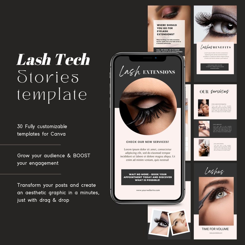 Instagram Lash Stories Template | Lash Extension | Lash Tech Social ...