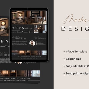 Professional Open House Flyer Template | Canva Template | Real Estate ...