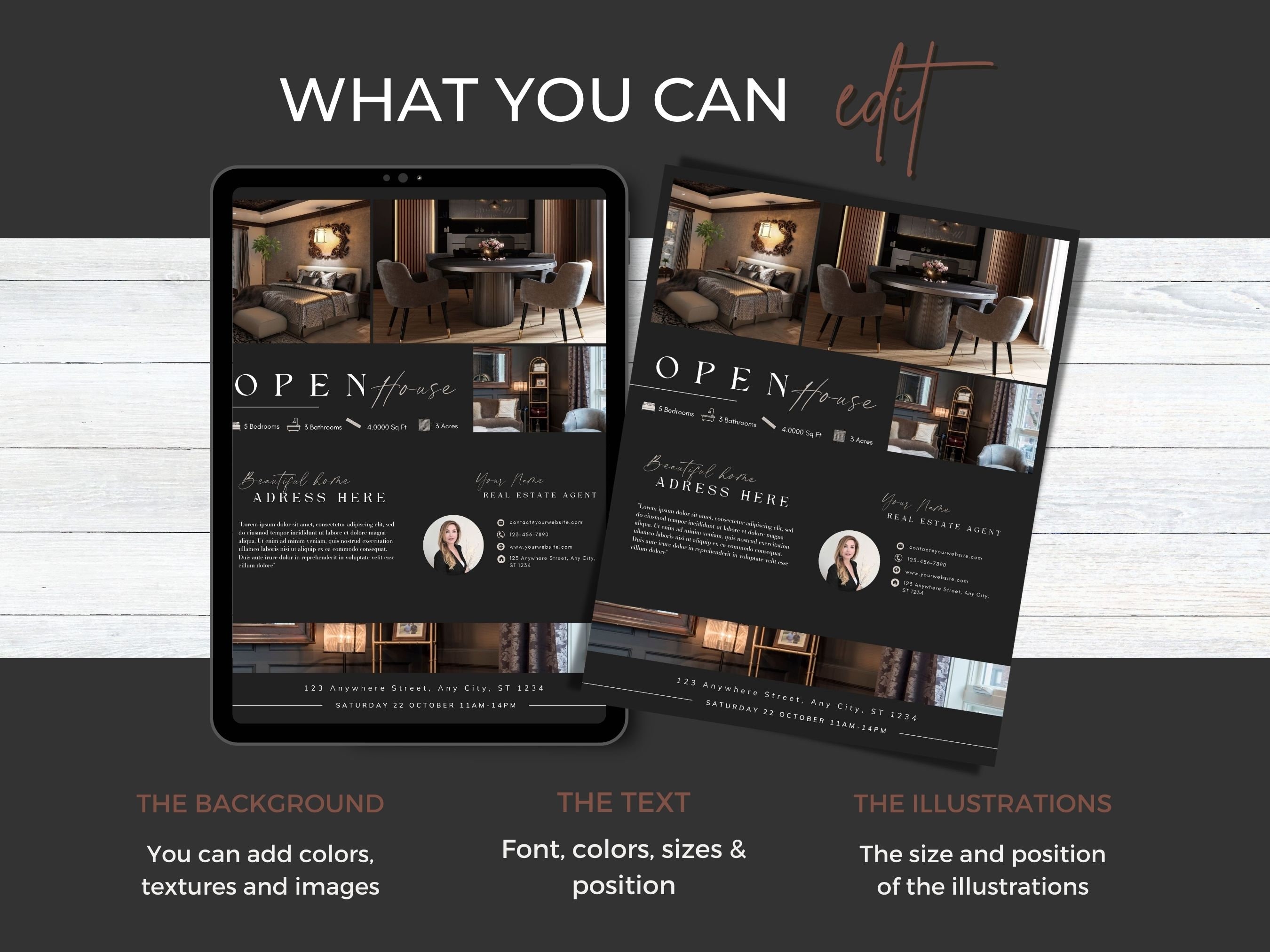 Professional Open House Flyer Template | Canva Template | Real Estate ...