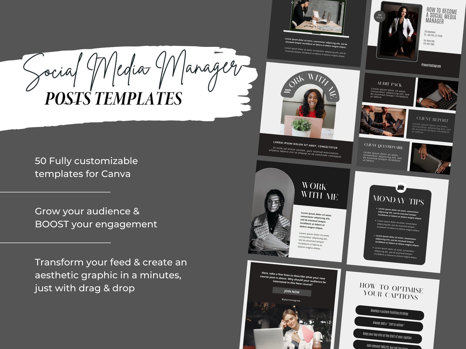 50 Instagram Post Templates Marketing Templates Instagram - Etsy