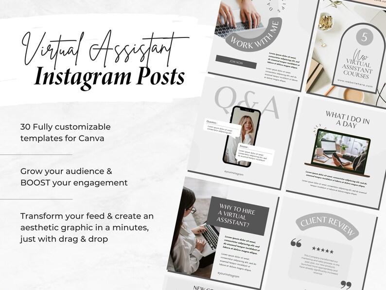Virtual Assistant Instagram Post Template Instagram Virtual - Etsy