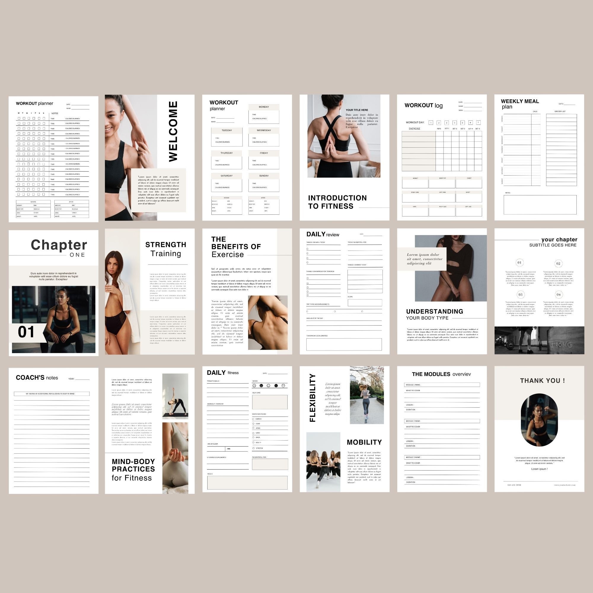 Fitness Ebook Template | Personal Training Workout | Nutrition Coach ...