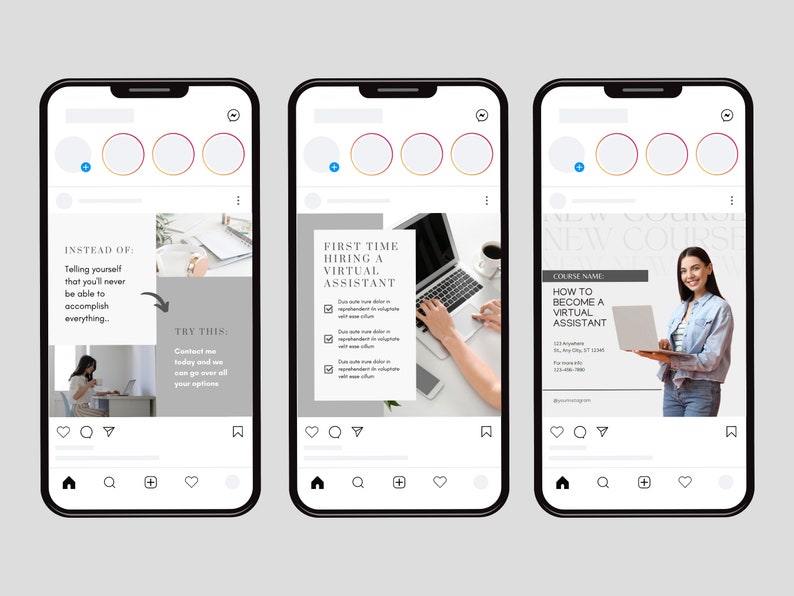 Virtual Assistant Instagram Post Template Instagram Virtual - Etsy