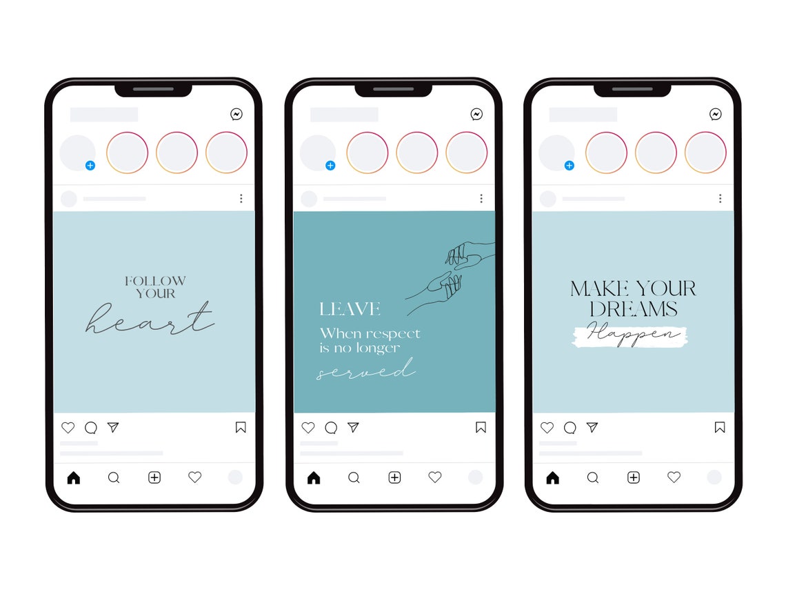 100 Instagram Quotes Template Blue Editable Quotes Templates - Etsy