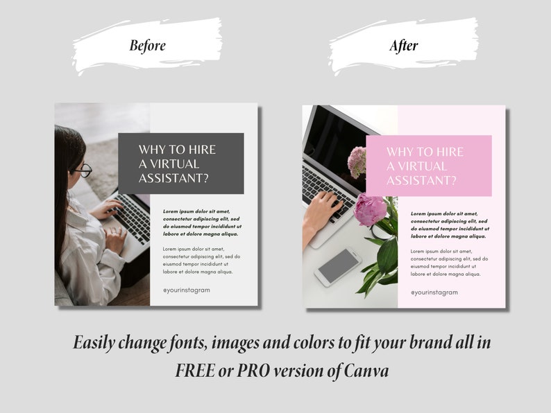 Virtual Assistant Instagram Post Template Instagram Virtual - Etsy