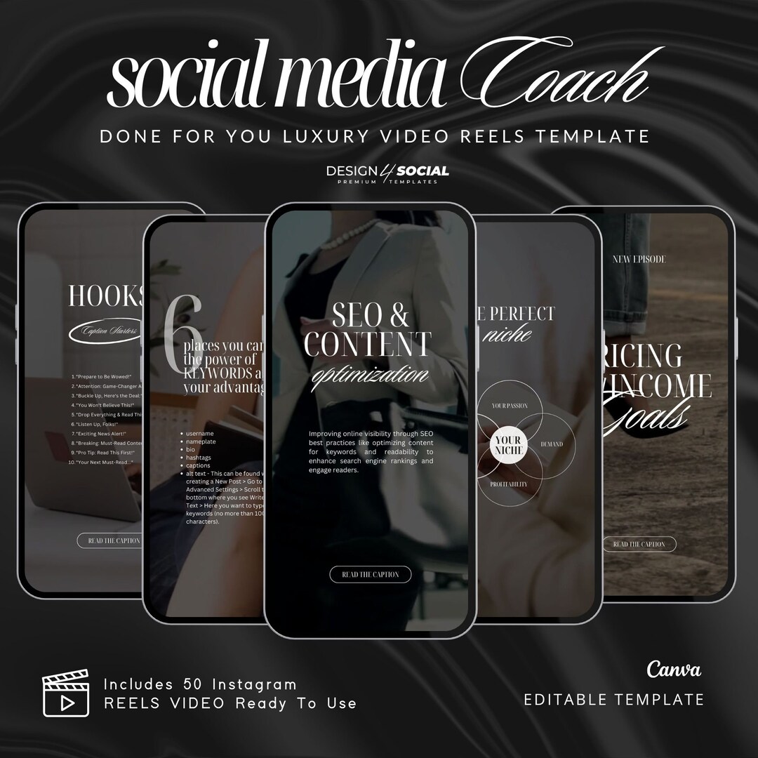 Instagram Video Reels Templates for Coaches, Social Media Managers ...