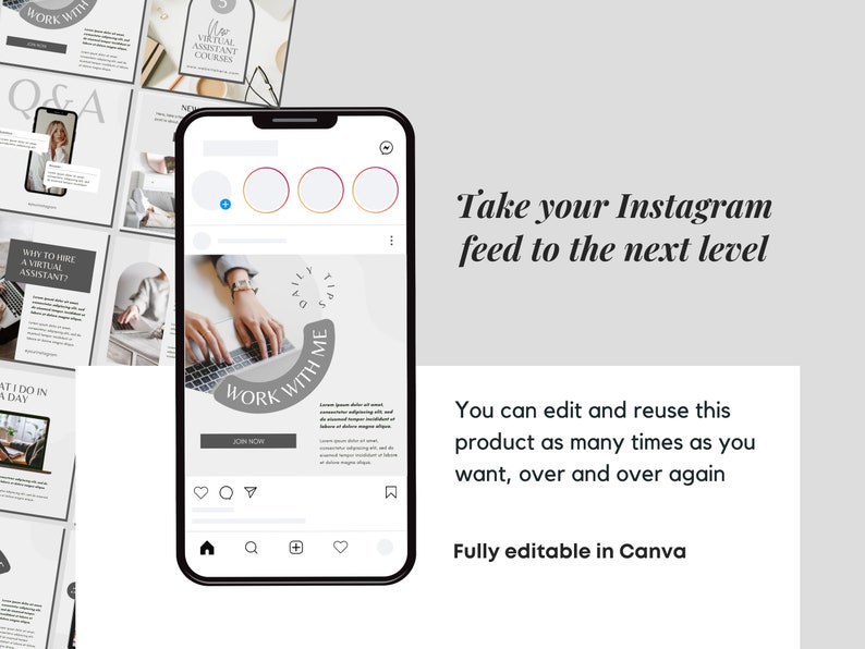 Virtual Assistant Instagram Post Template Instagram Virtual - Etsy