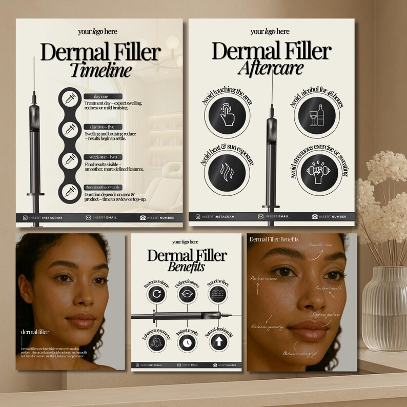 Dermal Filler Instagram Templates | Clinic Canva Posts (canva Pro) - Etsy