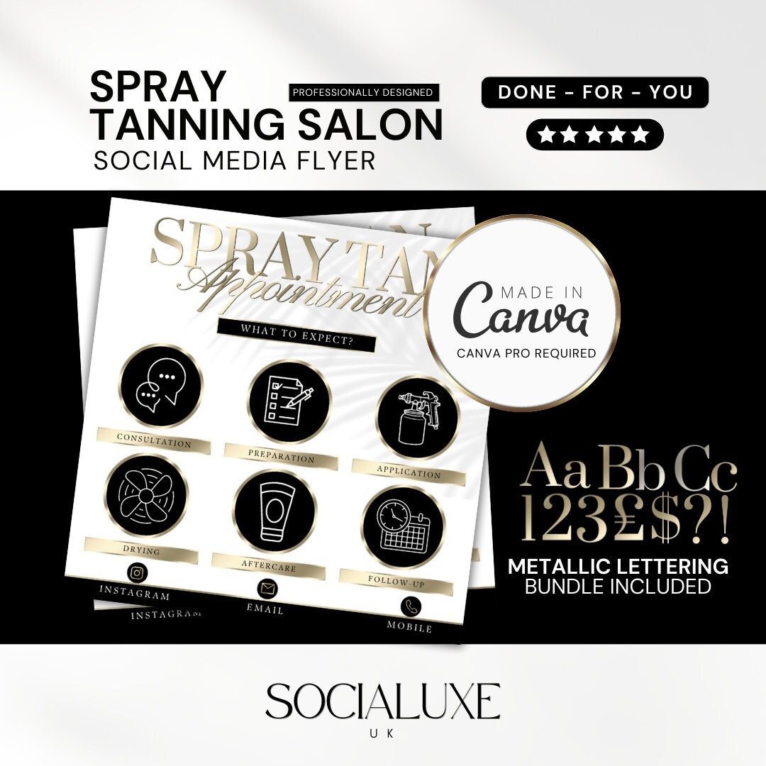 Spray Tan Artist Editable Instagram Posts | Luxury Aesthetic Beauty ...
