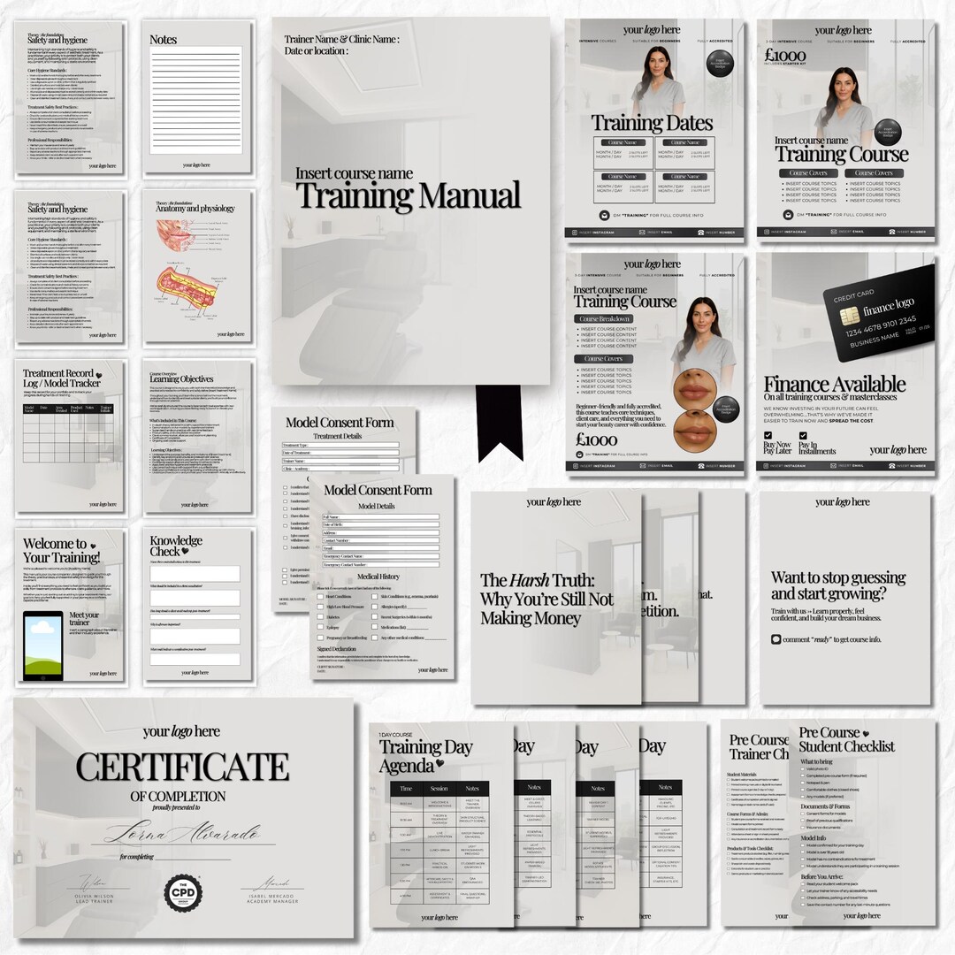 Academy Canva Templates | Training Manual & Consent Forms (canva Pro ...