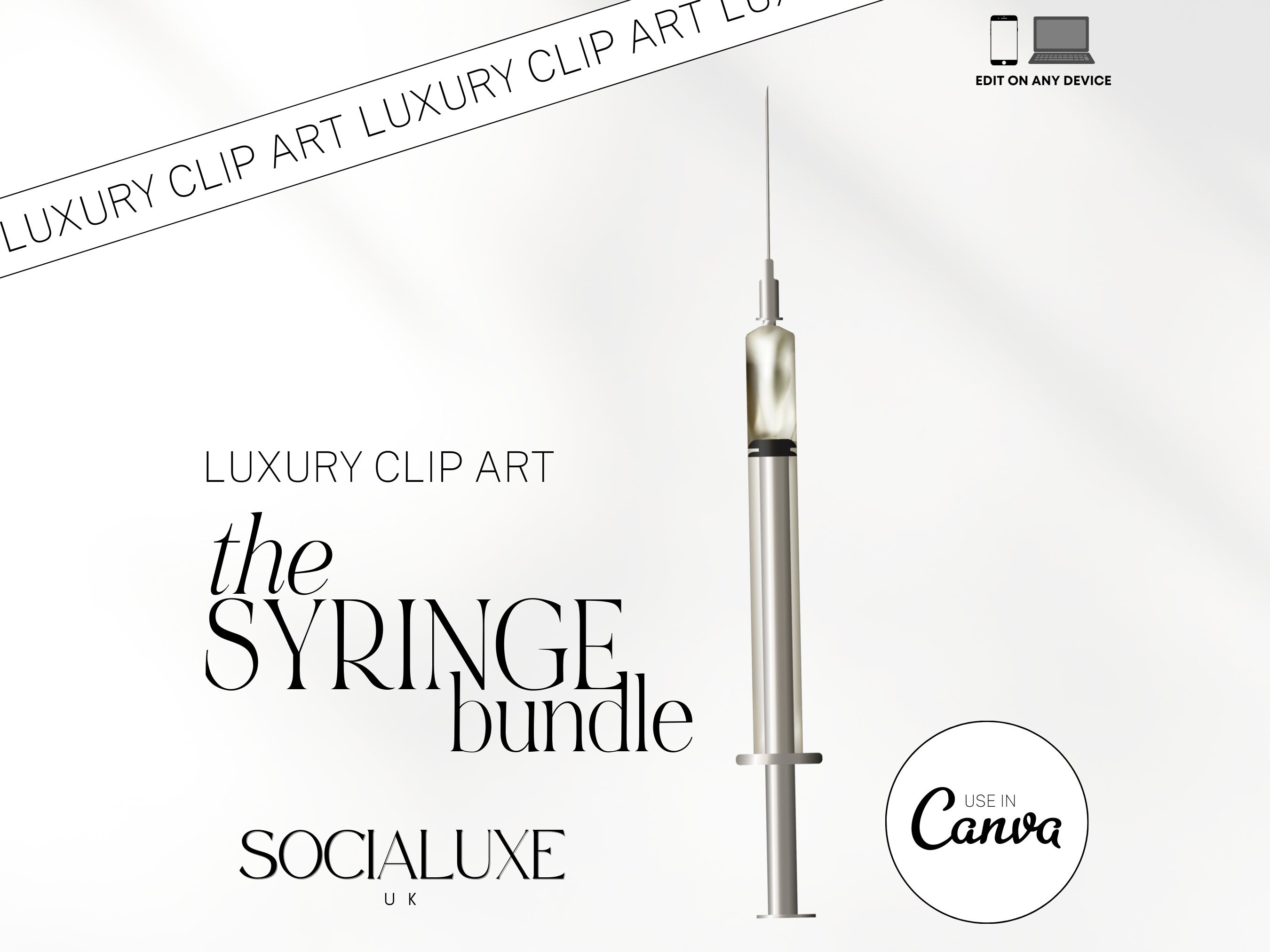 Metallic Syringe Clipart Aesthetic Practitioner Clipart - Etsy