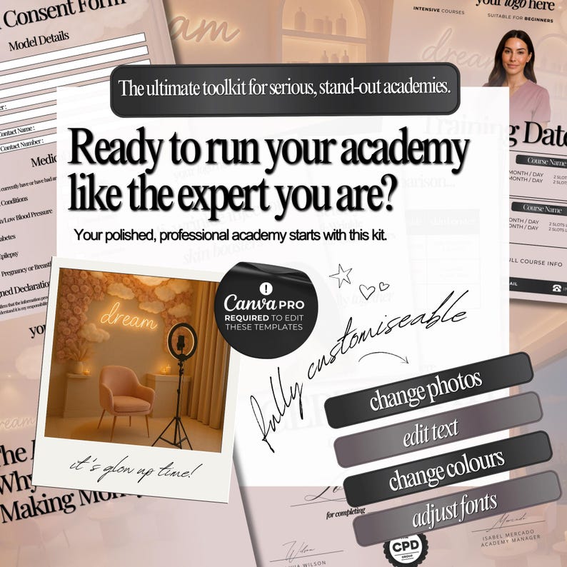 Aesthetic Academy Canva Kit | Training Manual, Consent Forms - Etsy