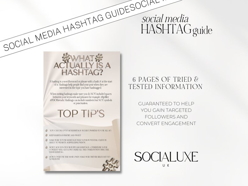 Social Media Hashtag Guide Instagram Content Ideas - Etsy