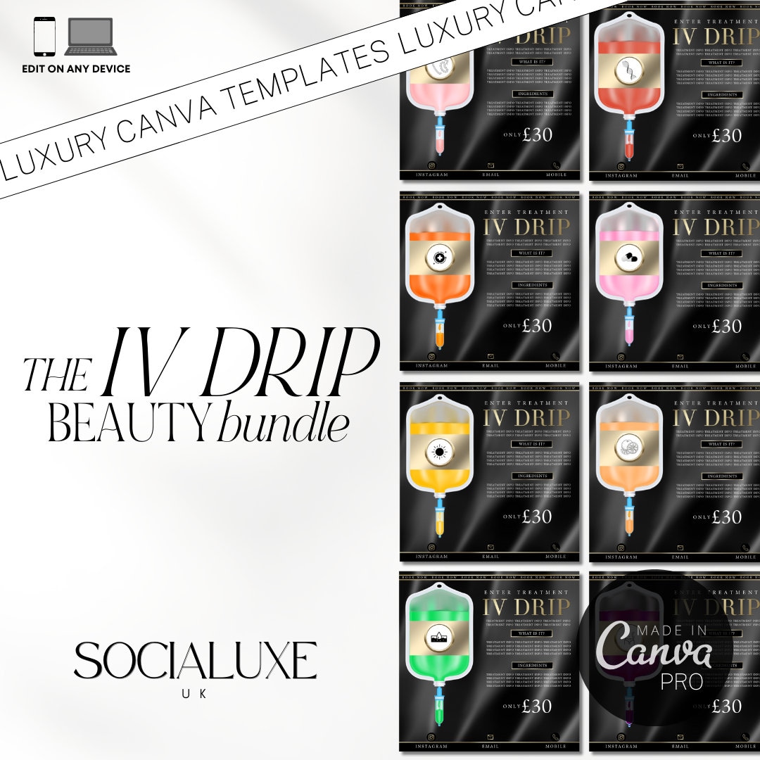 IV Drip Templates for Estheticians: Customizable Canva Beauty Flyer - Etsy