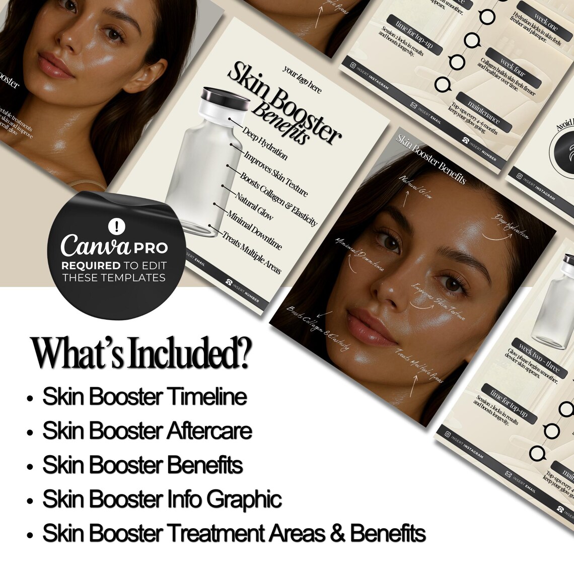 Clinic Skin Booster Instagram Templates | Editable Canva Posts - Etsy