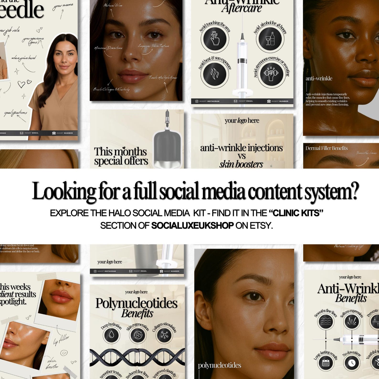 Dermal Filler Instagram Templates | Clinic Canva Posts (canva Pro) - Etsy