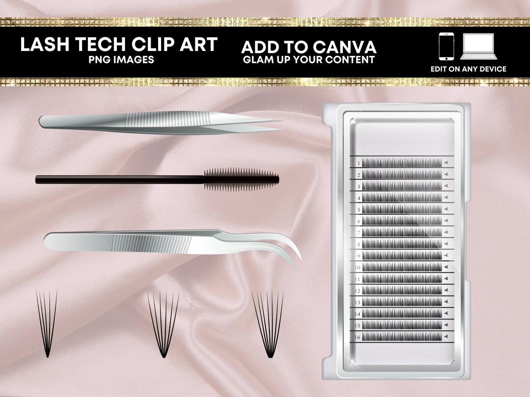 Lash Tech Clipart Lash Artist Elements Beauty Clip Art - Etsy