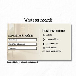 Beige Appointment Reminder Card for Salons & Clinics (canva Editable ...