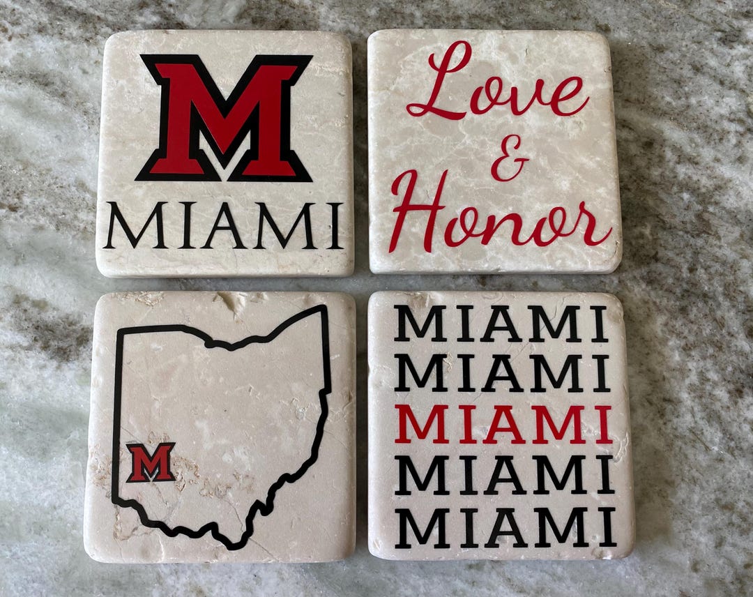 Miami University Coasters, Miami University Gift - Etsy